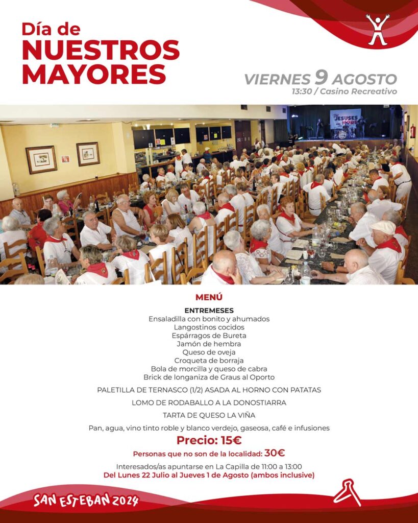 Menús Fiestas San Esteban Arguedas 2024 | InfoArguedas.com